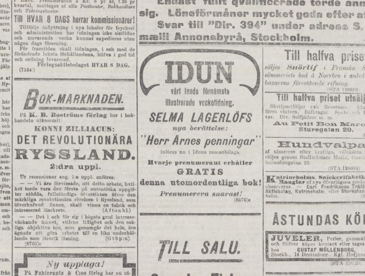 Selma Lagerlöf: Herr Arnes penningar – Diktens museum