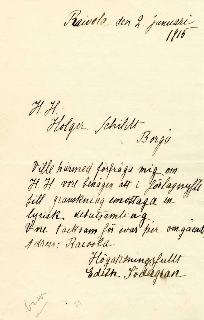 EDITH SÖDERGRAN: Dikter 1916 – Diktens museum