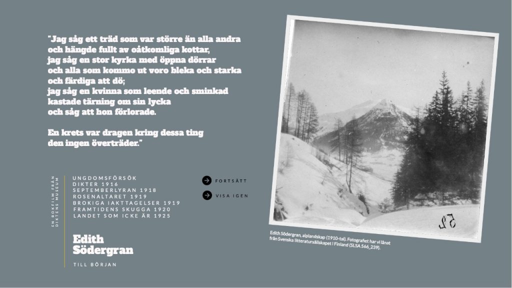 EDITH SÖDERGRAN: Dikter 1916 – Diktens museum
