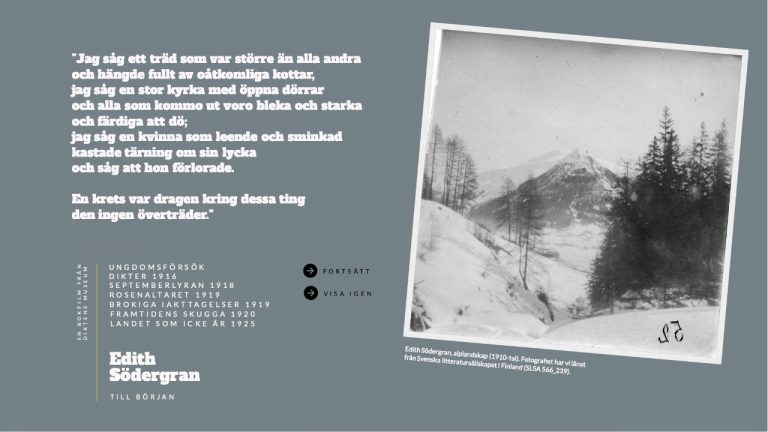 EDITH SÖDERGRAN: Dikter 1916 – Diktens museum