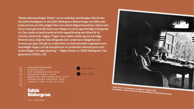 EDITH SÖDERGRAN: Rosenaltaret 1919 – Diktens museum