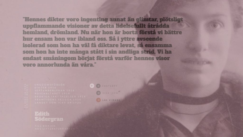 EDITH SÖDERGRAN: Landet som icke är 1925 – Diktens museum