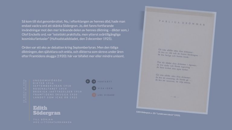 EDITH SÖDERGRAN: Landet som icke är 1925 – Diktens museum