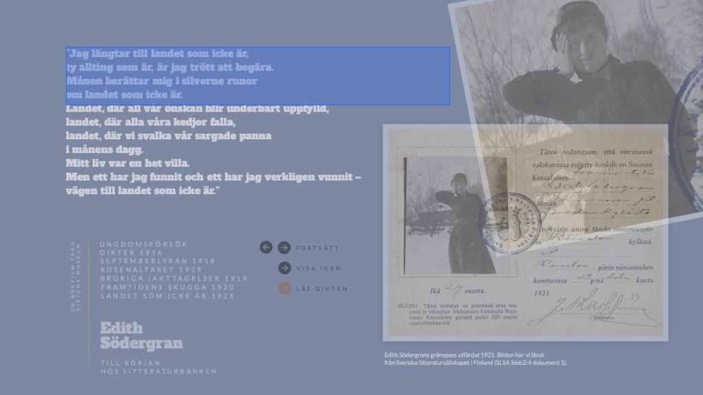 EDITH SÖDERGRAN: Landet som icke är 1925 – Diktens museum