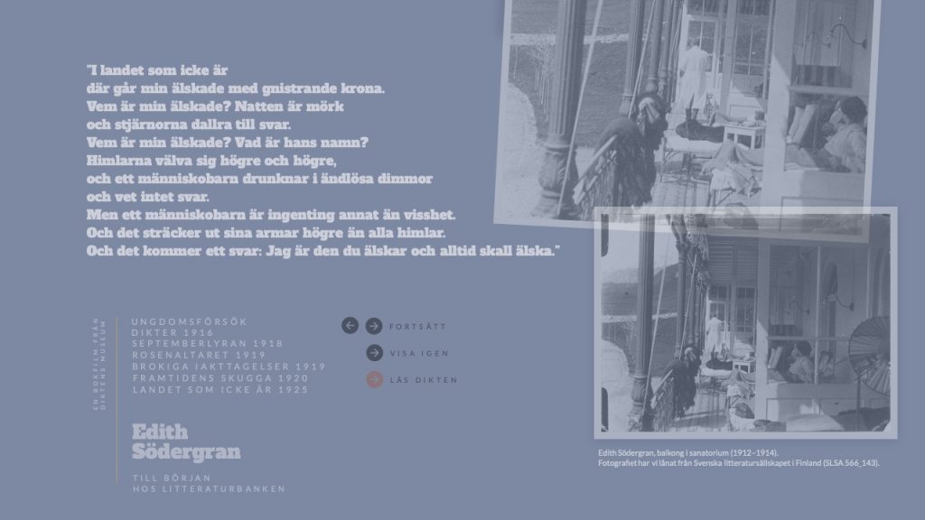 EDITH SÖDERGRAN: Landet som icke är 1925 – Diktens museum