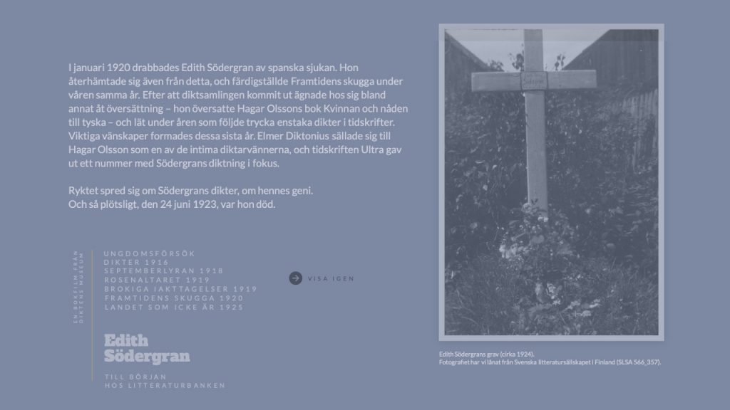 EDITH SÖDERGRAN: Landet som icke är 1925 – Diktens museum