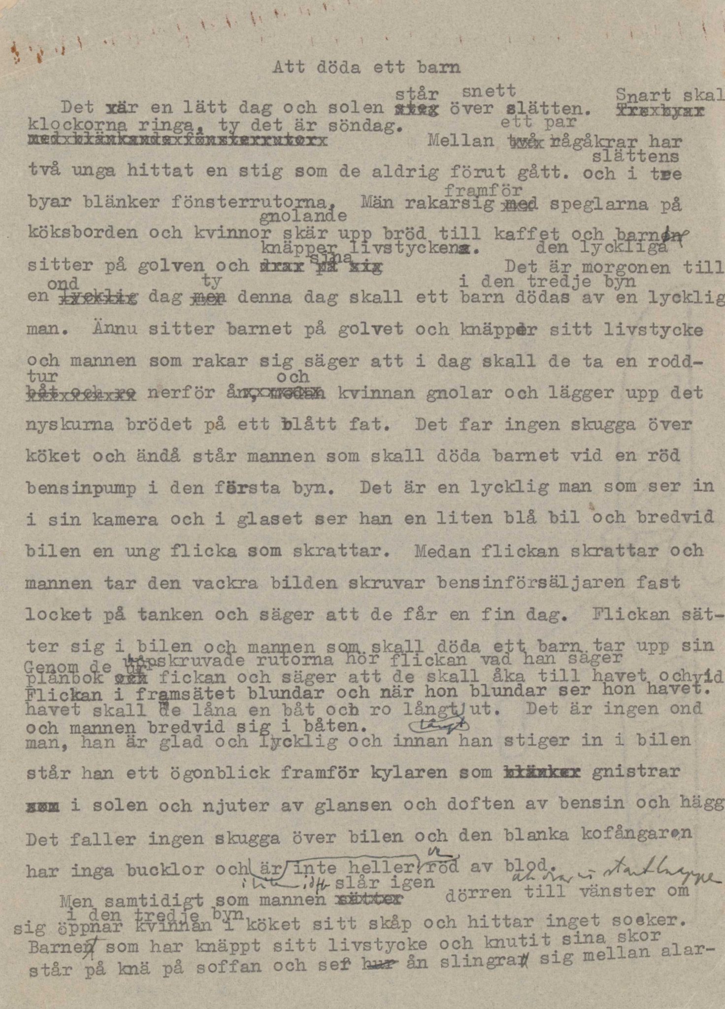 ATT DÖDA ETT BARN: manuskriptet – Diktens museum